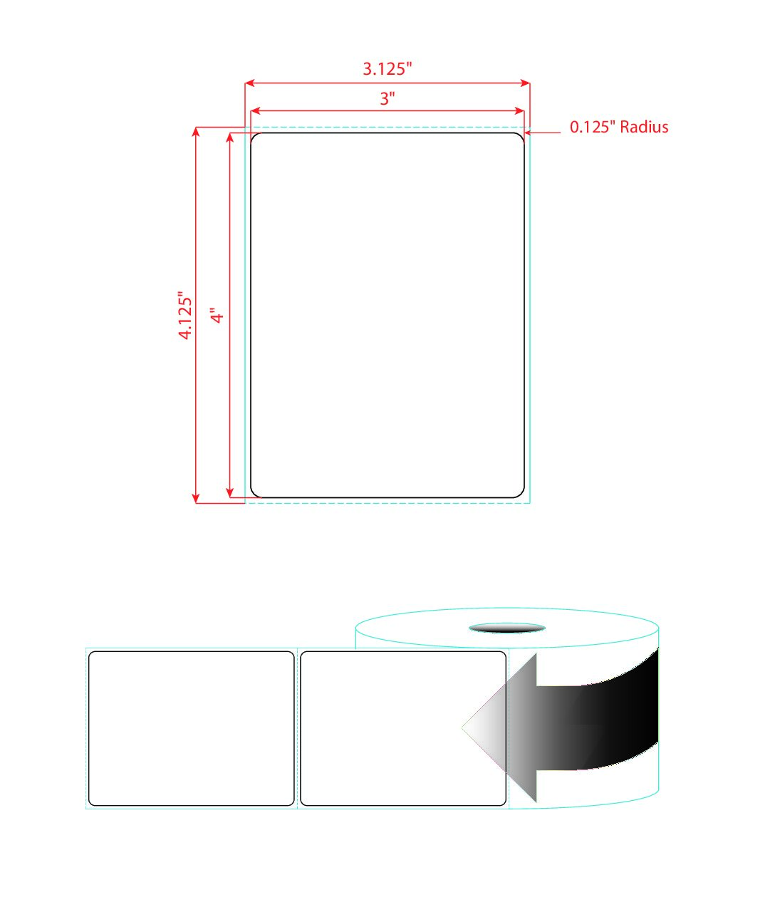 4″ X 3″ White Poly Label – Barcode Labels