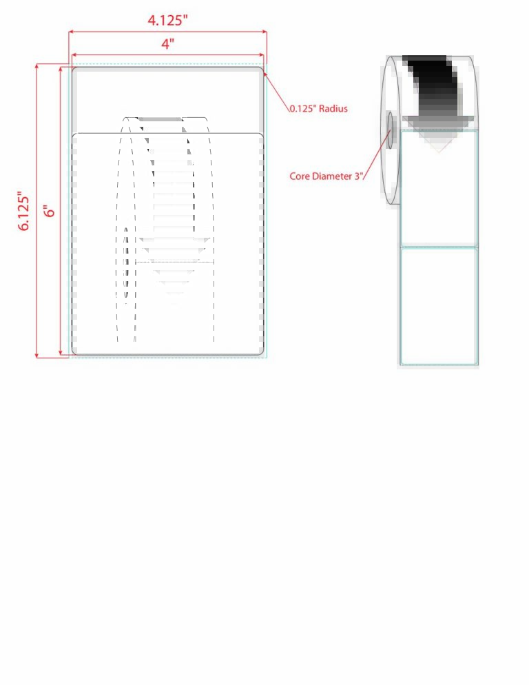 4" X 6" Thermal Transfer Paper Label, 3" Core - Barcode Labels