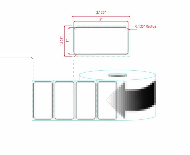2" X 1" White Poly Gloss Label - Barcode Labels