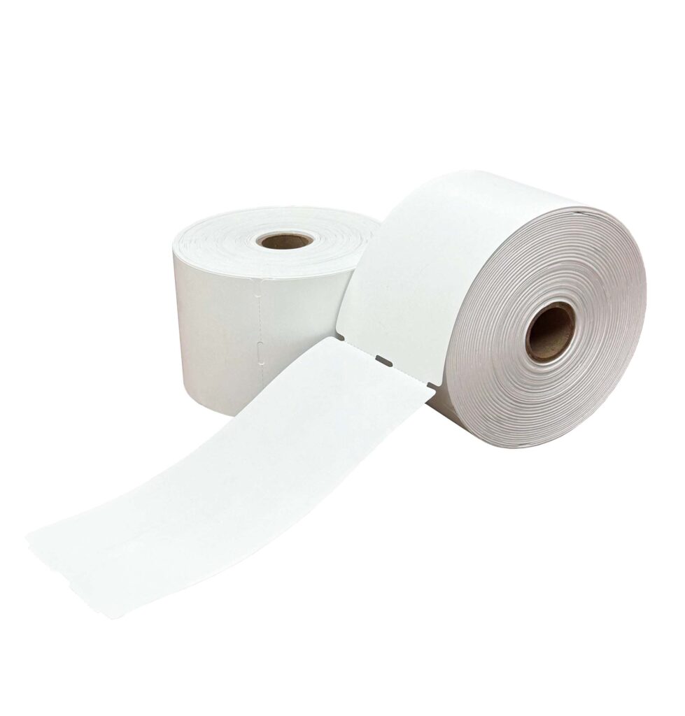 3.25" X 7.375" White Tag (DTT), 1" Core Sensor Punch - Barcode Labels