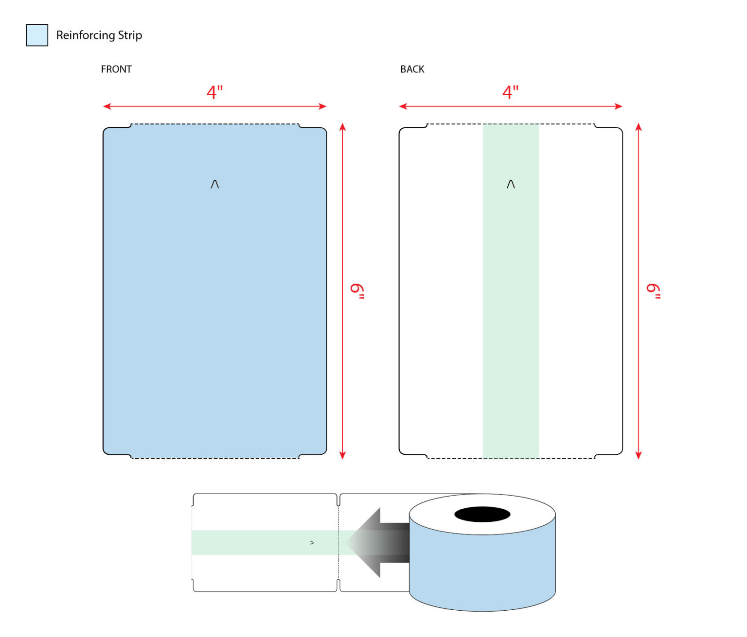 4" X 6" Thermal Transfer Reinforced Tag (TTT), Blue Floodcoat - Barcode ...